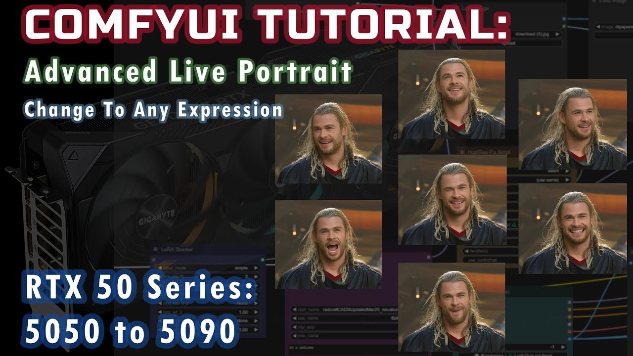 ComfyUI Advanced Live Portrait Tutorial Change Any Face Expressions Stable Diffusion RTX 5070 5090