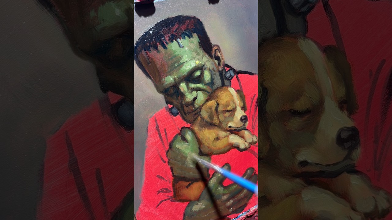 Frankenstein Painting Process | Classic Horror Art by David Ussery | Halloween Artwork 2025 👻🎃