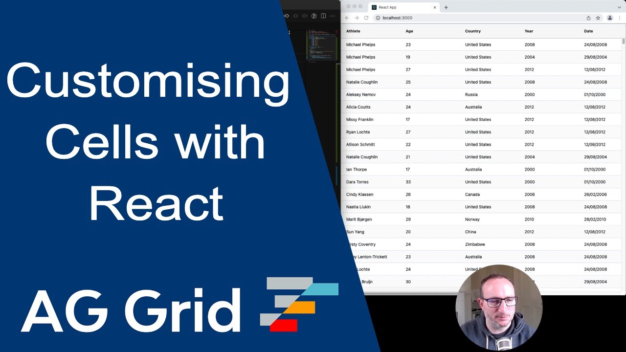 Customising Cells with React Components as Cell Renderers