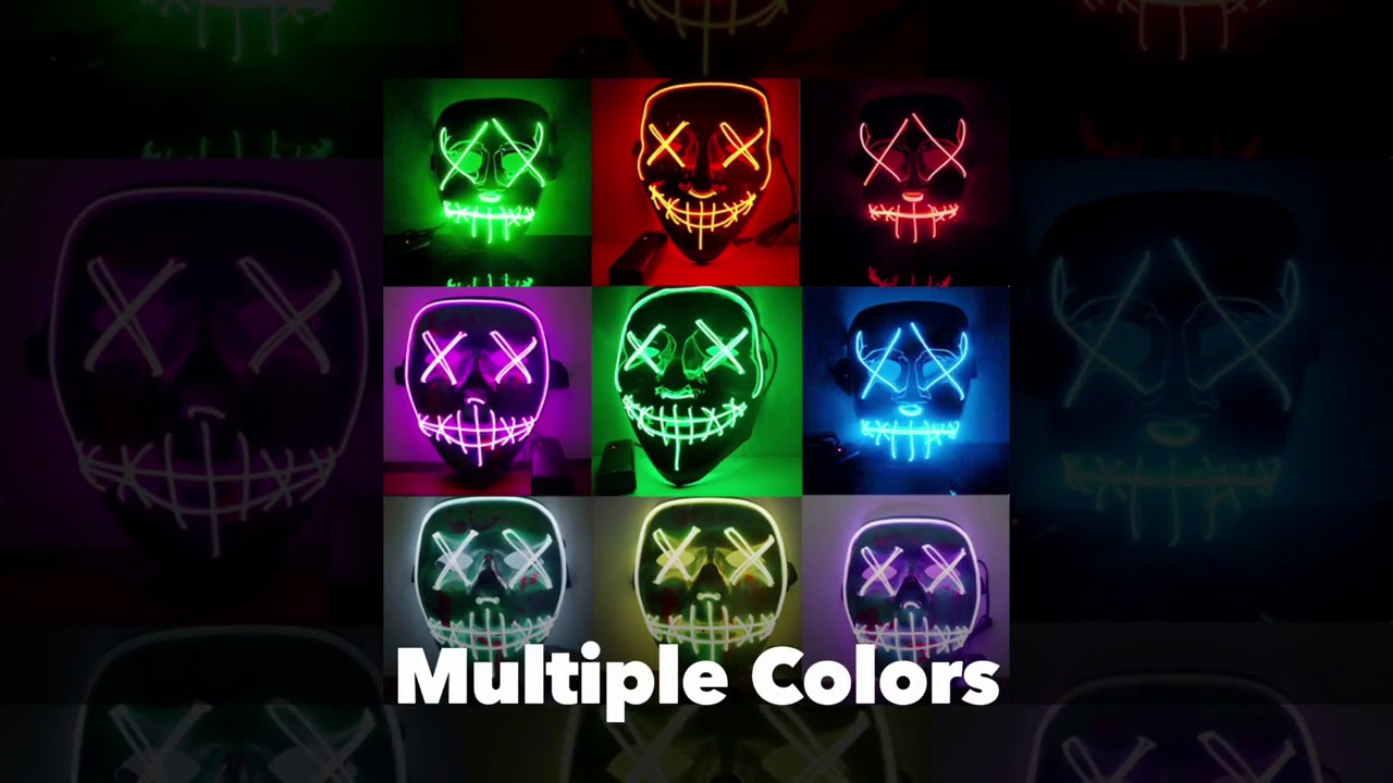 Purge Light Up LED Mask  The Coolest Party Trick You’ll Ever Need! 👻😎