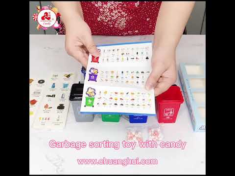Garbage sorting toy with candy