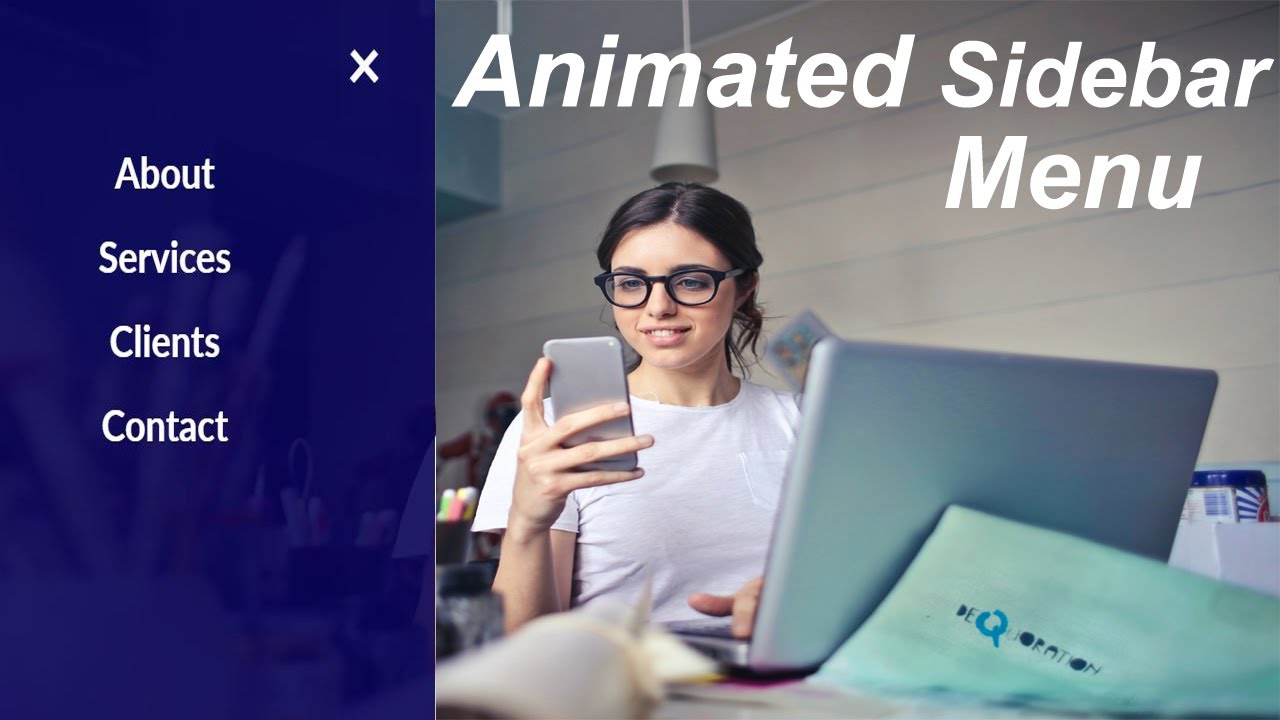 How to Create a Animated Sidebar Menu using HTML, CSS & JavaScript.