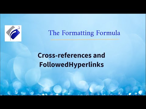 Cross-references and FollowedHyperlinks