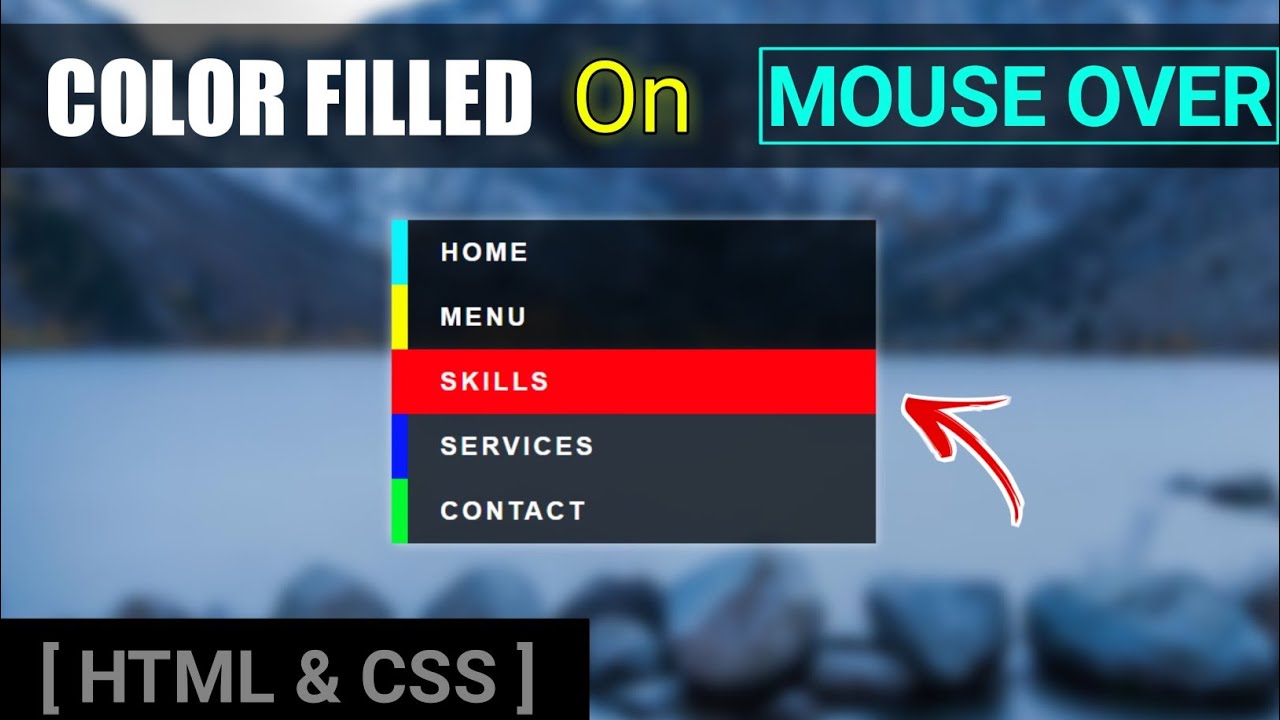 Background Color Filled on Mouse Over | Hover Effect Tutorial | HTML & CSS