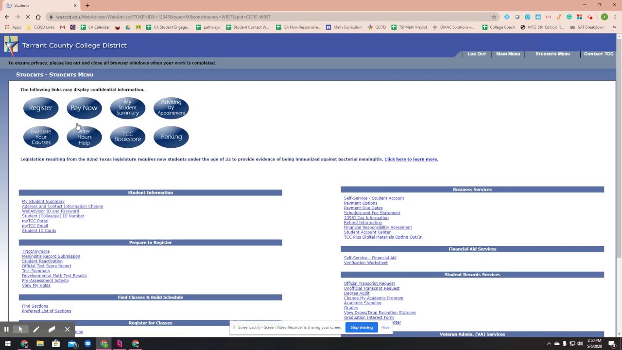 How to find your TCC Transcript