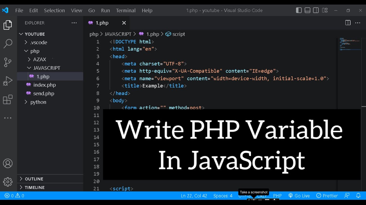 How To Write Php Variable In Javascript | Php Code In Javascript