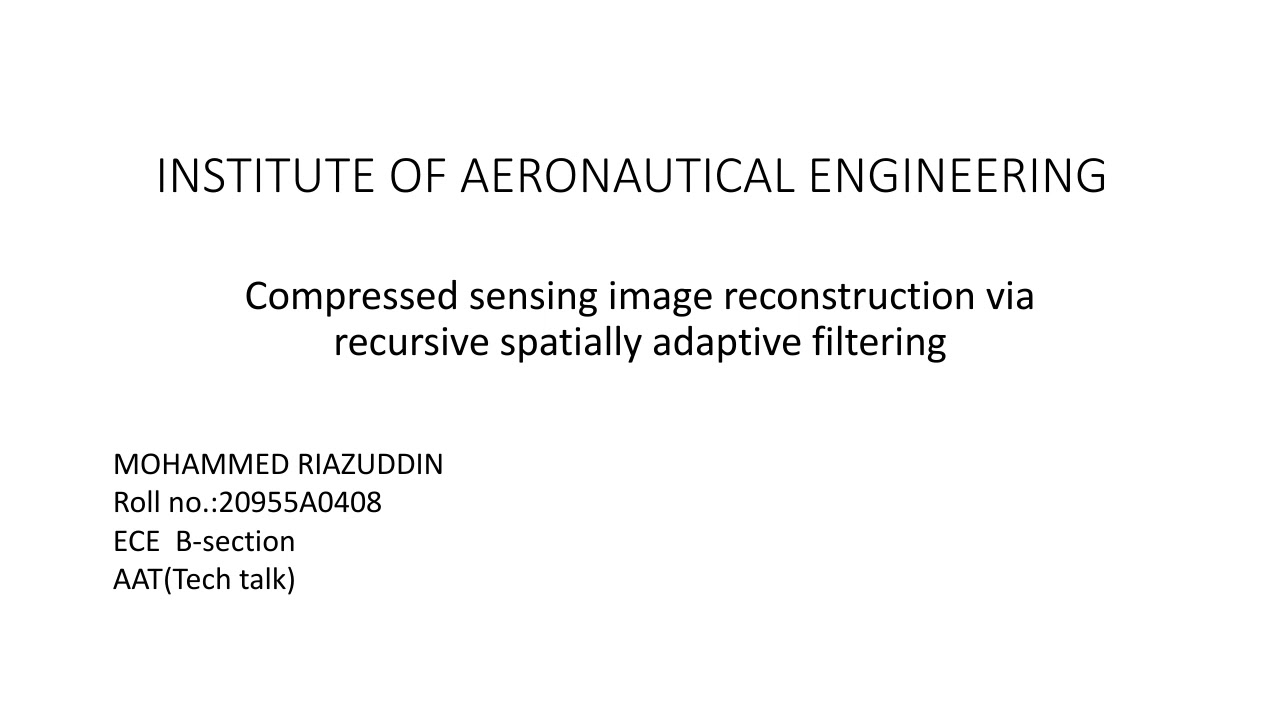 Compressed sensing Image reconstruction