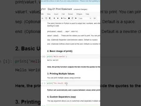 Print Statement | 100 Days of Python Programming | Day-01-05 #coding #python