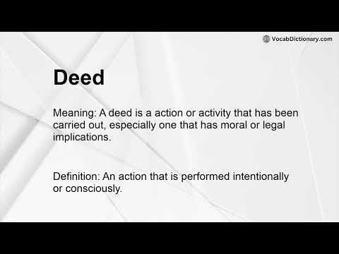 Deed Meaning