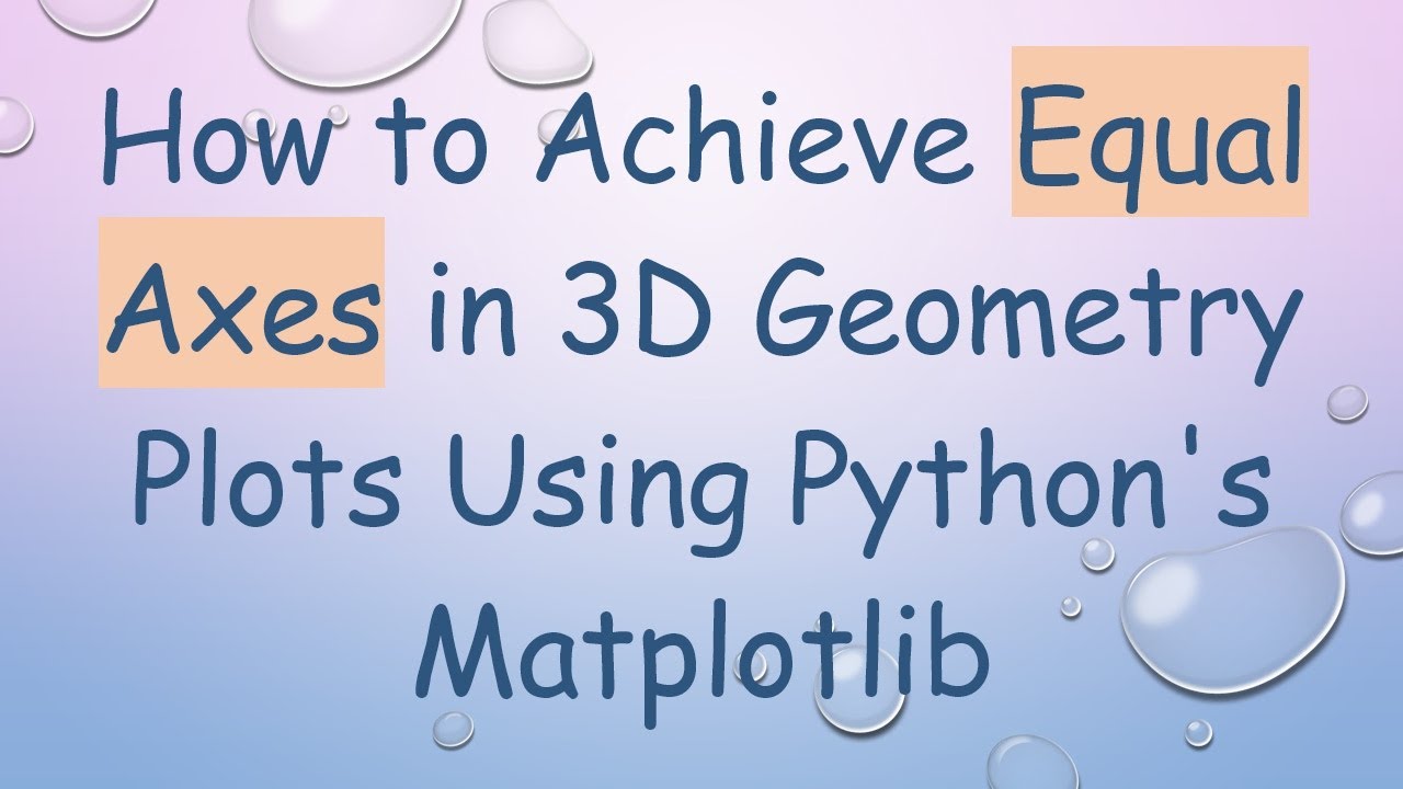 How to Achieve Equal Axes in 3D Geometry Plots Using Python's Matplotlib
