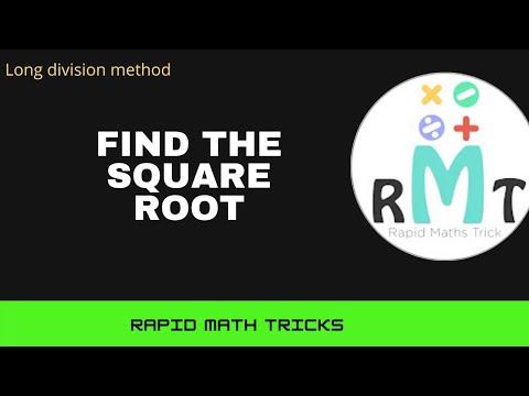 Find SQUARE ROOT by DIVISION Method | RAPID MATH TRICKS | VEDIC MATHEMATICS
