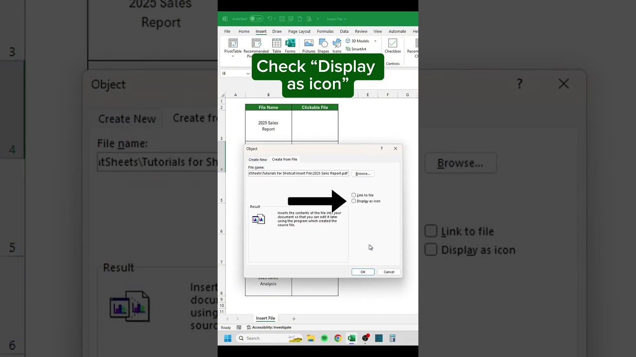 Insert Files in Excel‼️ #excel