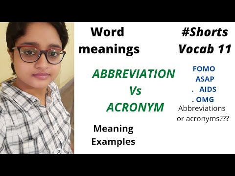 Abbreviation vs Acronym |examples & meaning | vocab 11 | #shorts