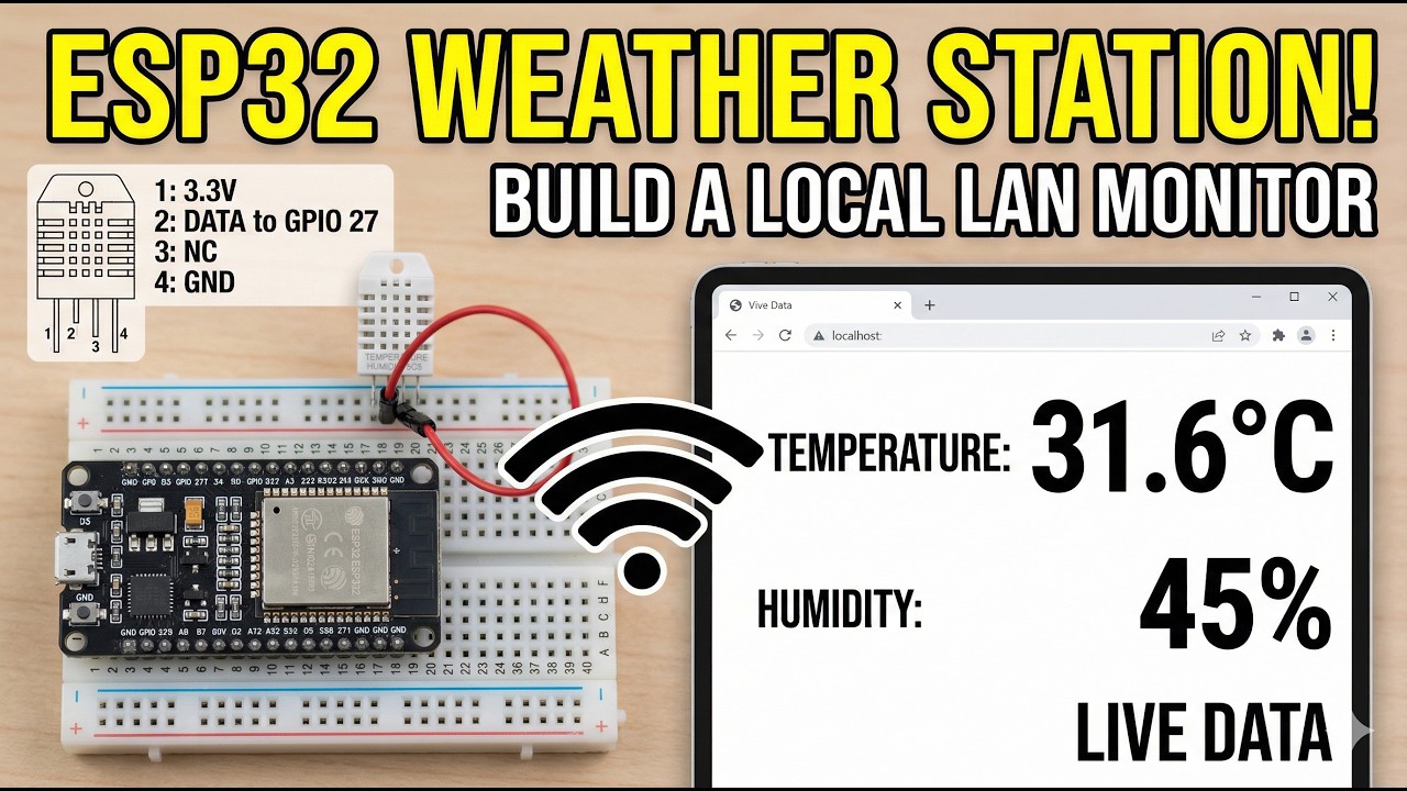 DHT22 Sensor with ESP32 Web Server | Local Network Monitoring
