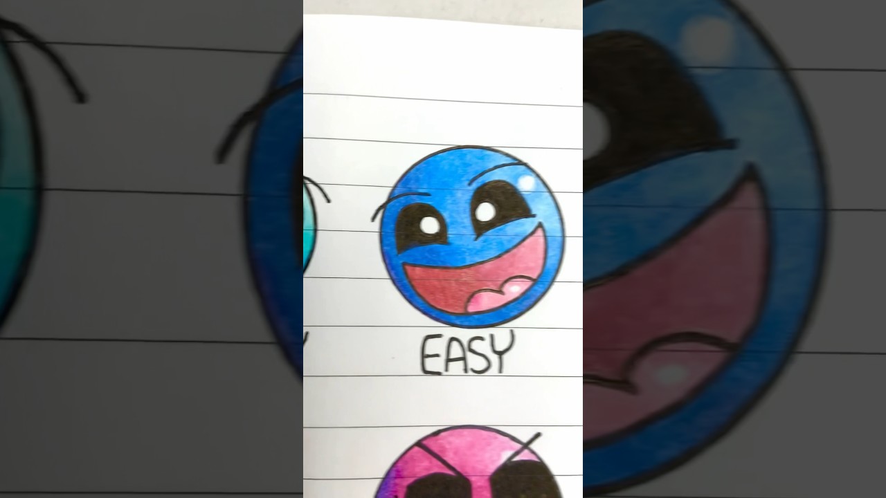 My Geometry Dash Difficulty Faces! (3-D Ver. 2) #geometrydash #art