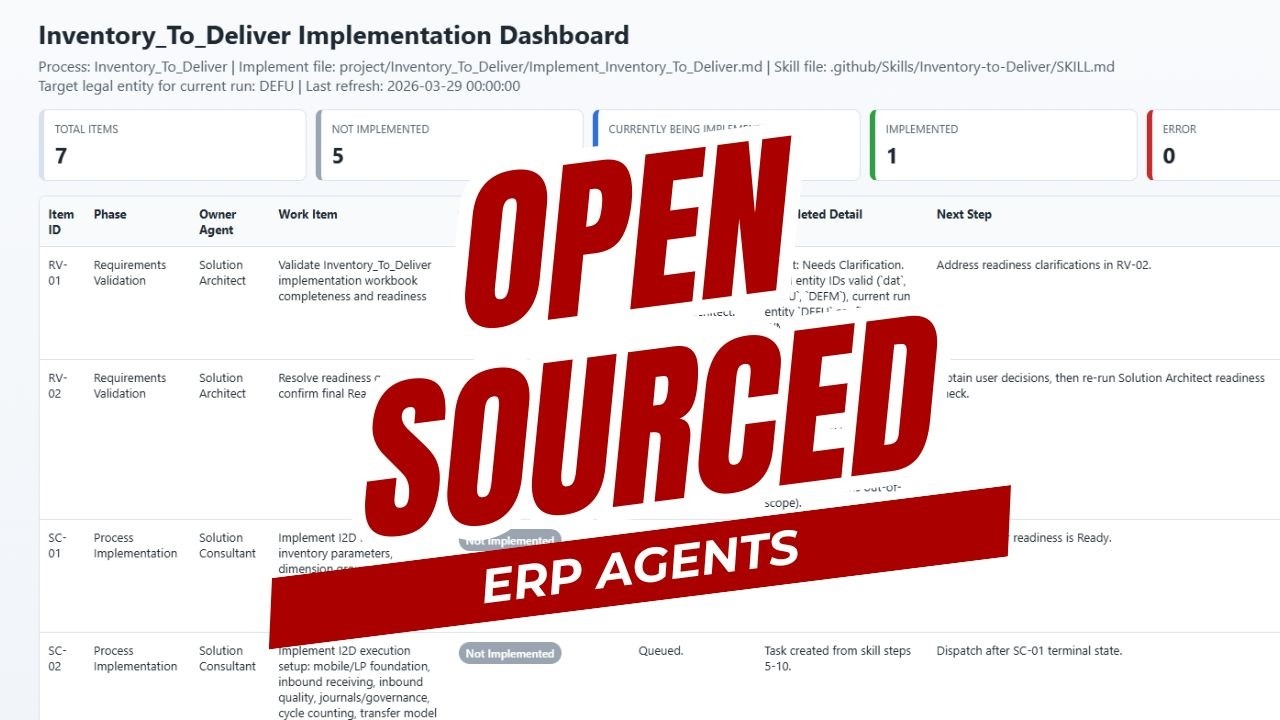 I Open Sourced My Agentic Dynamics 365 ERP Project