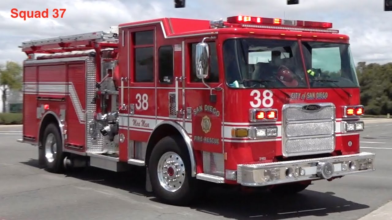 Falck M38 & San Diego Fire E38 Responding