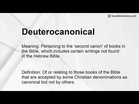 Deuterocanonical Meaning