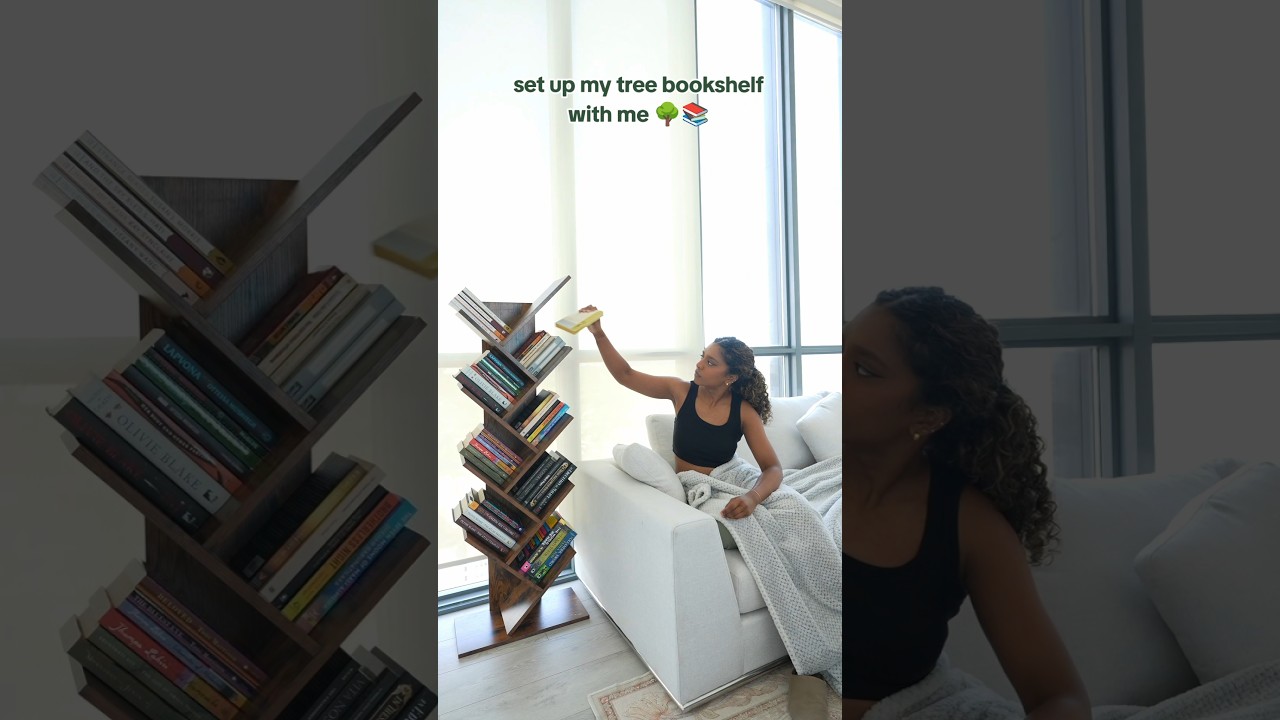 Set up my tree bookshelf with me! 🌳📚 #bookshelves #bookshelfie #readingarea #bookrack #bookshelf
