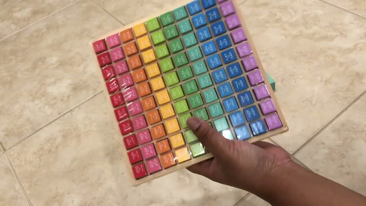 Wooden Multiplication & Math Table Board Game, Kids Montessori Math Manipulatives Learning Toys