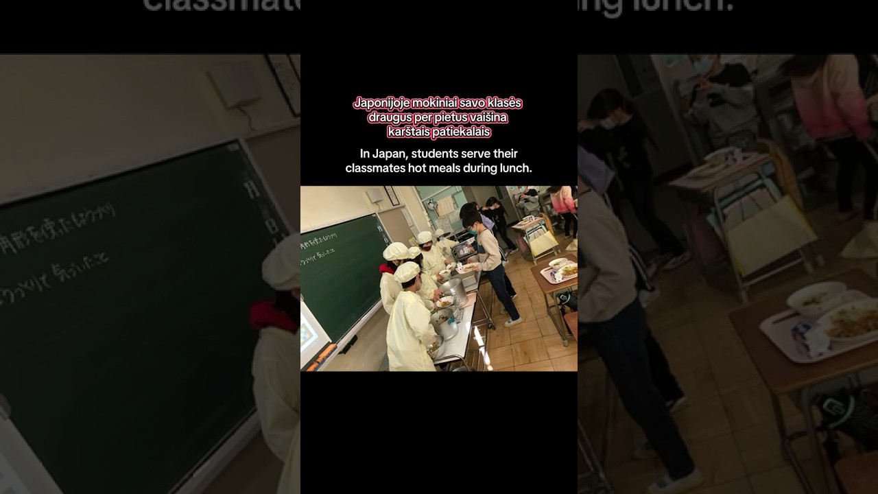 School lunch time #lithuanianlanguage #japanesegirl #japan #school