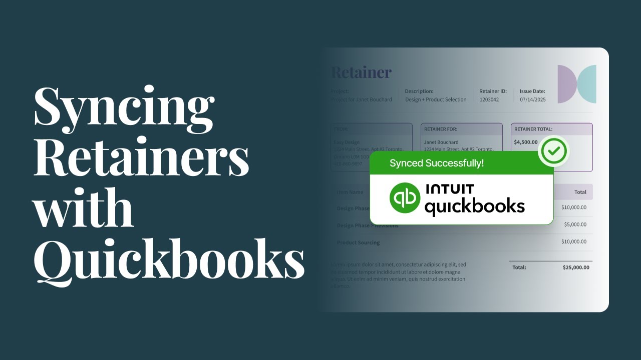 Syncing DesignFiles Retainers to QuickBooks Online