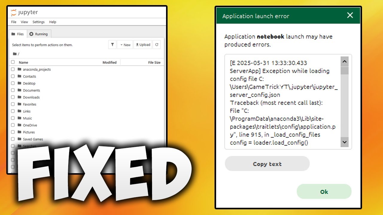 How to Fix Jupyter Notebook Launch Error in Anaconda - Jupyter Notebook Application Launch Error