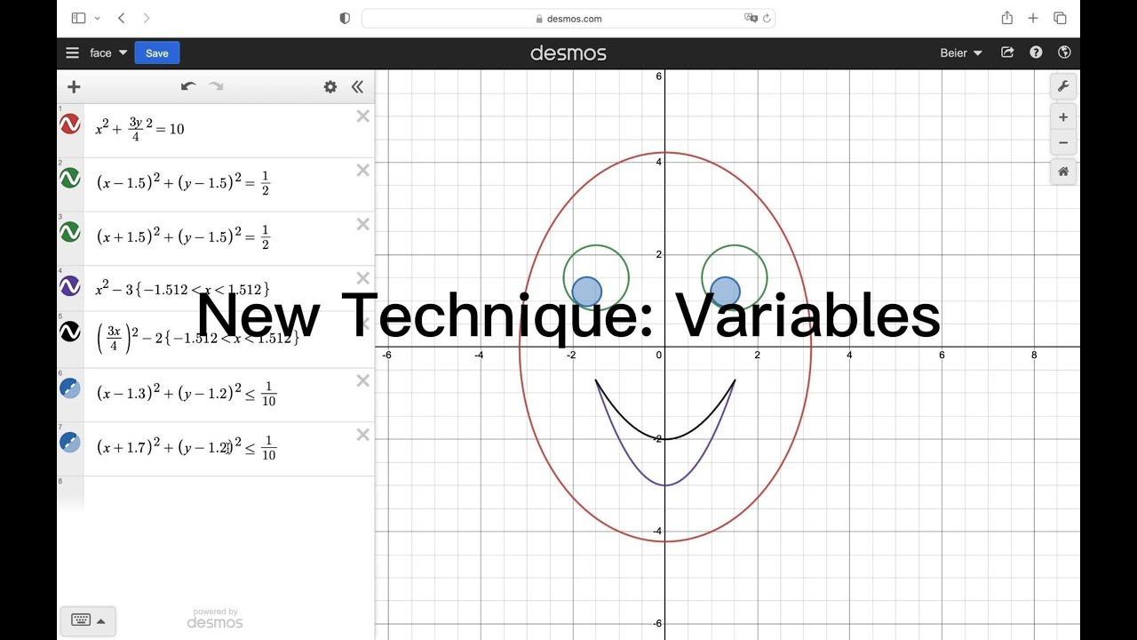 Desmos Drawing Technique: Variables