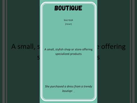 Boutique | English Vocabulary | Flashcard | Pronunciation | Word of the Day | English Learners