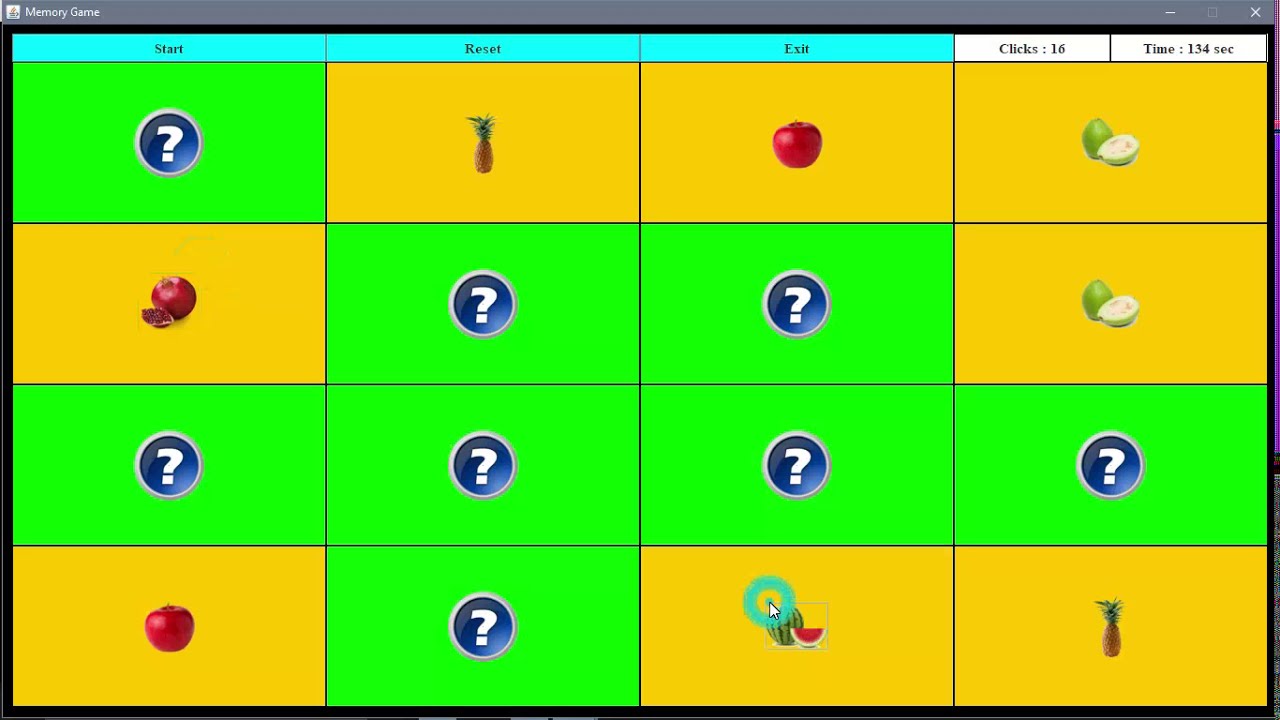 Memory Game in Java - Java GUI - Java game - Flip Flop Match Game | Memory Card - Card Matching Game