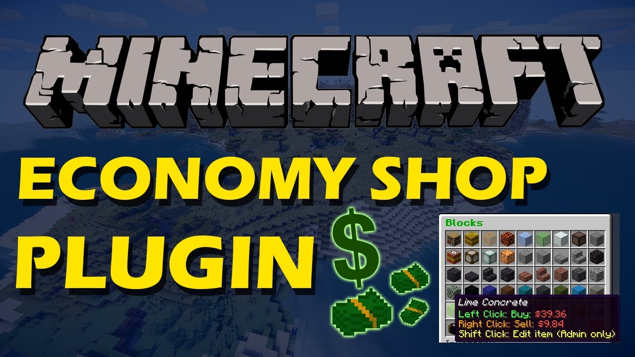 Buy Sell and Edit items in Minecraft with Economy Shop GUI Plugin