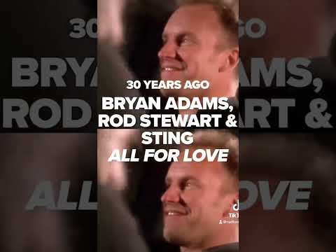 Rod Stewart Brian Adams & Sting with the number song 30 years ago today #rodstewart #brianadams
