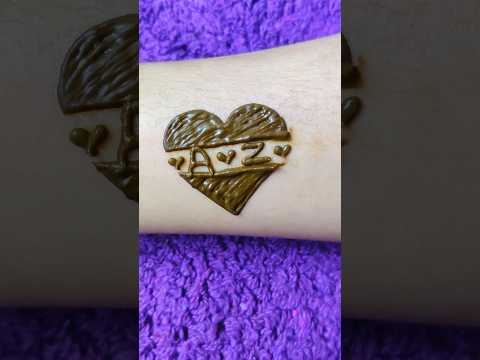 Cute A❣️Z letters tattoo mehndi design 💚 #ytshorts #mehndi #heenatattoo #trending #viralshort #love