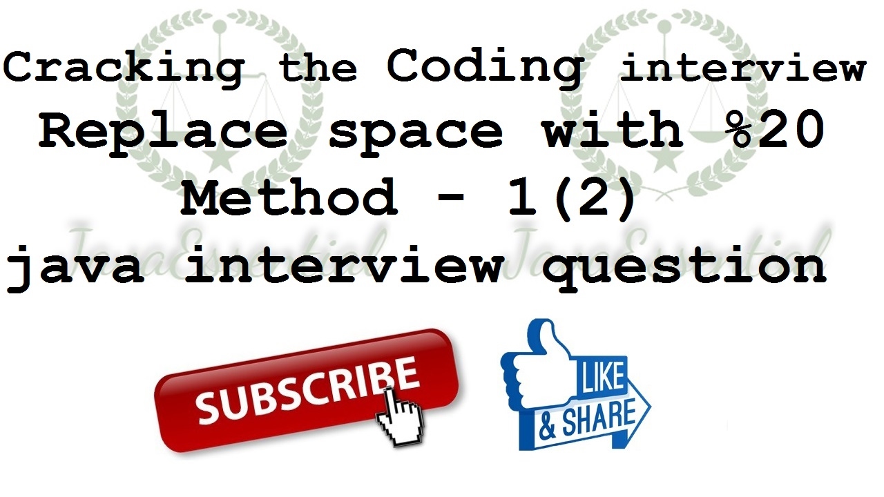 java interview question - replace space with %20 in java - 1(2)  [cracking the coding interview ]