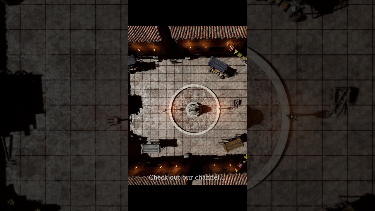 D&D | Town Center Day | Animated Battle Maps