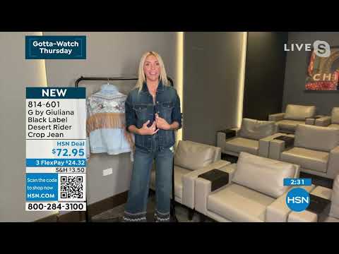 G by Giuliana Black Label Desert Rider EcoChic Denim Cro...