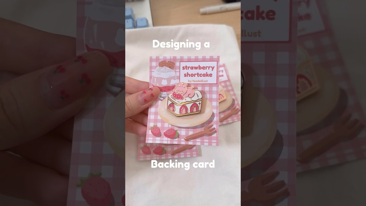 Asmr designing packaging for enamel pin | cooking mama style | foodxillust.com