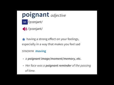 Pronuncing poignant/ definition and examples too