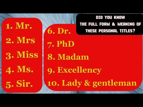 Did you know Personal and Professional Title Abbreviations? #Mr #Dr #Mrs #Miss #Ms...