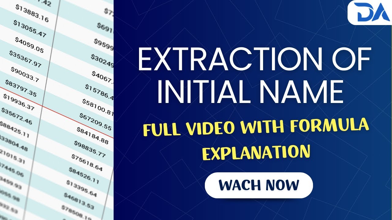 Extract Initials from Full Name in Excel | Formula Explained Step-by-Step