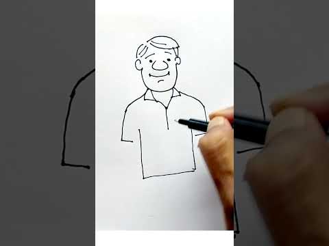 How to draw a cartoon person people man guy easy drawing #shorts # ...