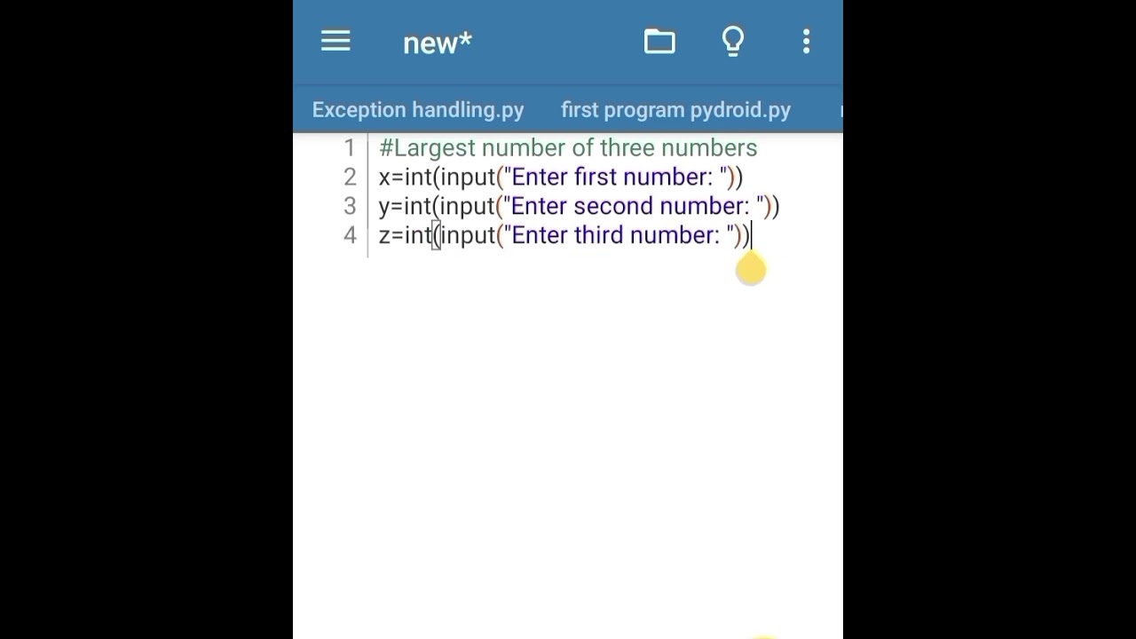Python Program to find the largest number of three numbers
