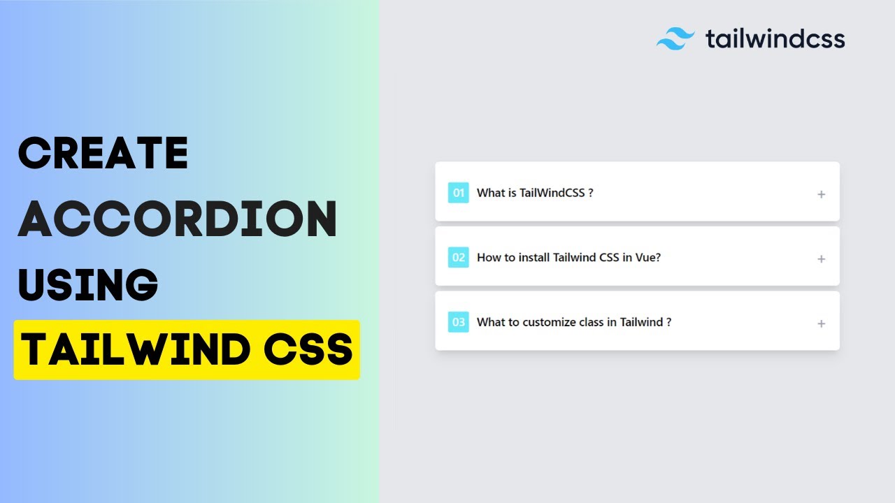 Create Accordion using Tailwind CSS (No JavaScript Framework) | Tailwind CSS Tutorial