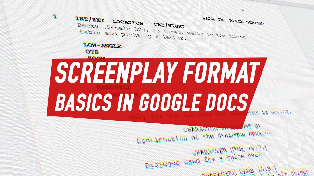 Screenplay Format Basics in Google Docs