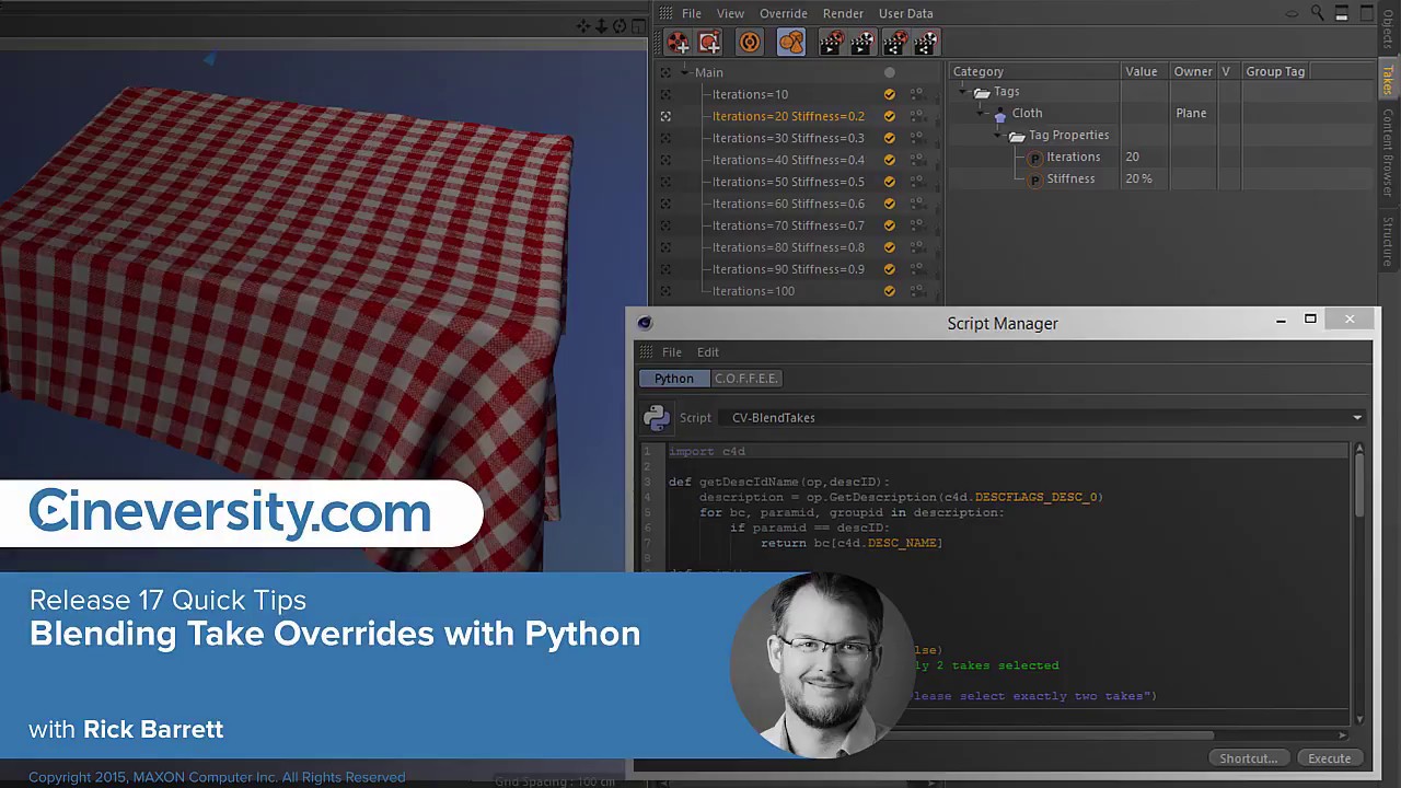 Cinema 4D Quick Tip: Blending Take Overrides with Python
