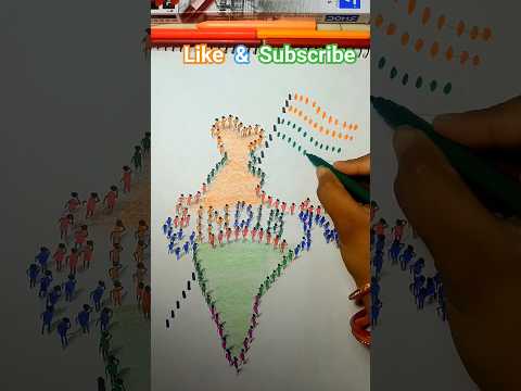 How to Draw India Map with People || Creative Art || India Map Art || Bharat ka naksha kaise banaye
