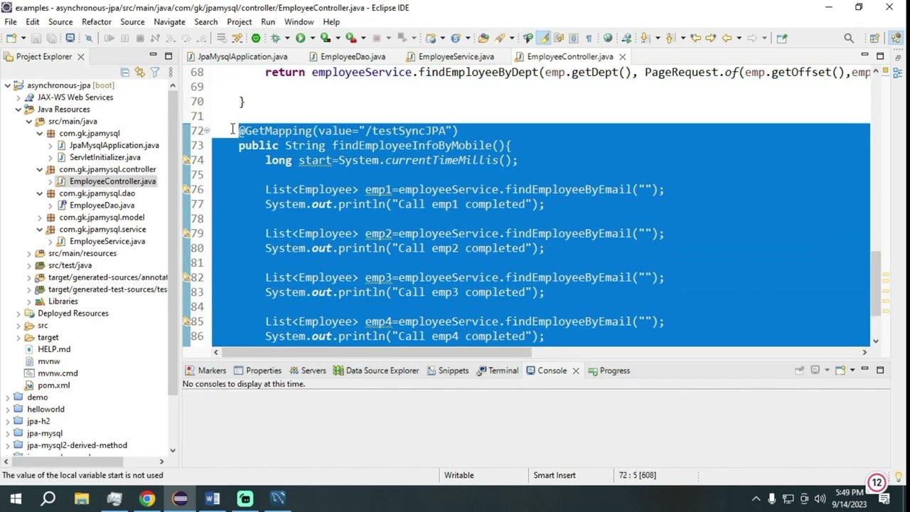 Spring Boot Asynchronous Processing Using @Async