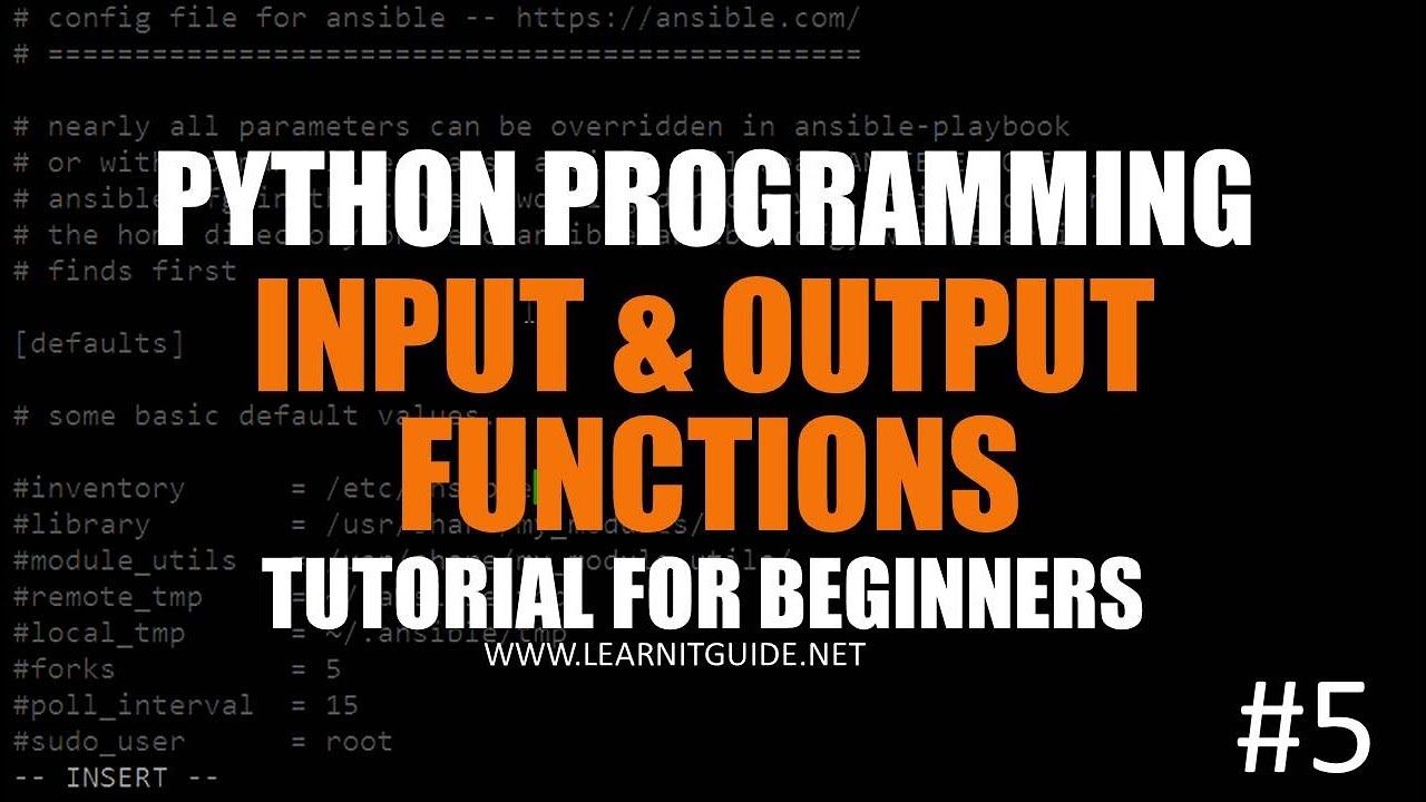 Python Programming Tutorials 5 - Input & Output Functions | Read Input from Users & Print Results