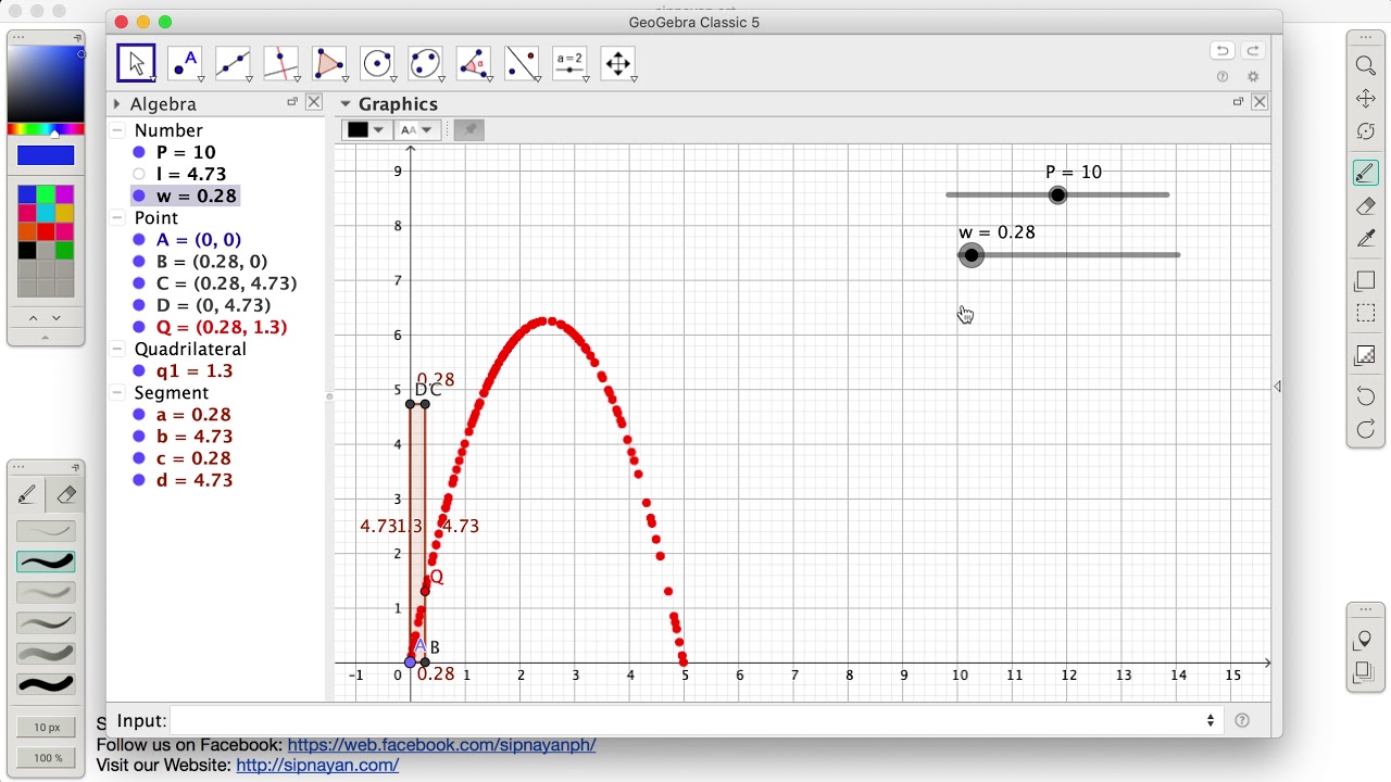 Investigating Rectangles with Fixed Perimeter using GeoGebra (with Derivatives)