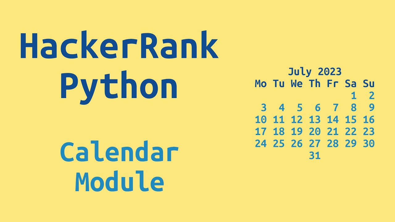 34. HackerRank Python Preparation - Calendar Module - Challenge Solution